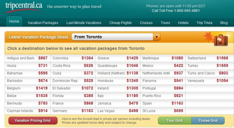 PkgFinderHome | Trip Sense | tripcentral.ca